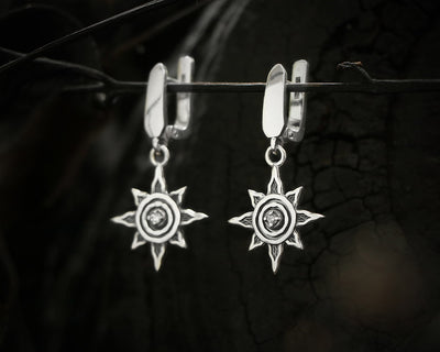 Ishtar earrings 925 sterling Silver with a latch back lock