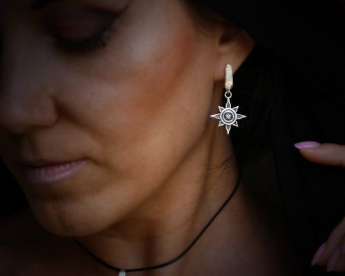 Ishtar earrings 925 sterling Silver with a latch back lock