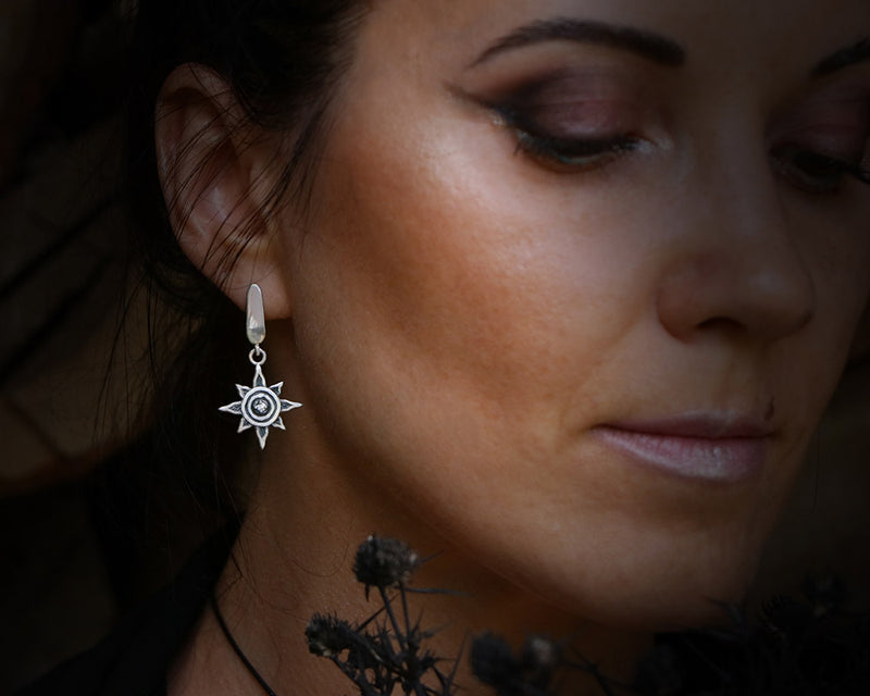 Ishtar earrings 925 sterling Silver with a latch back lock