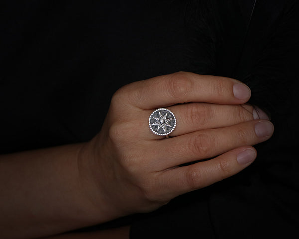 Ishtar ring, fully adjustable - inspired by the Sumerian goddess.